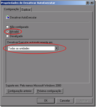 De Tudo um Pouco: Desativar Autorun no Windows XP